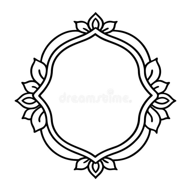 Photo Frame or Mirror Border Black and White Image for Illustration ...