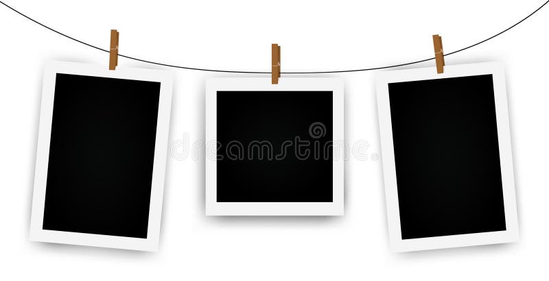 Photo Frame Mockups with Shadows. Scrapbook Template. Empty Image for ...