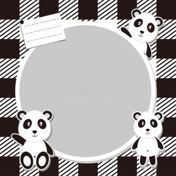 Cute Panda Frame Vector stock vector. Illustration of decorative ...