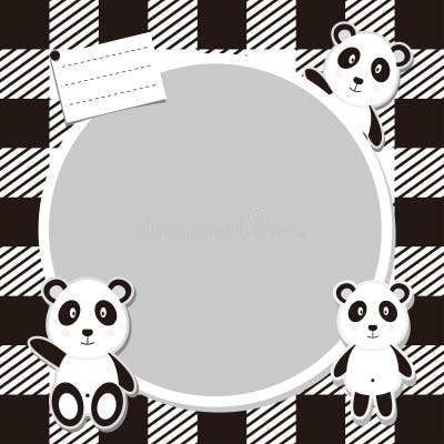 Cute Panda Frame Vector stock vector. Illustration of decorative ...