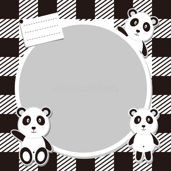 Cute Panda Frame Vector stock vector. Illustration of decorative ...