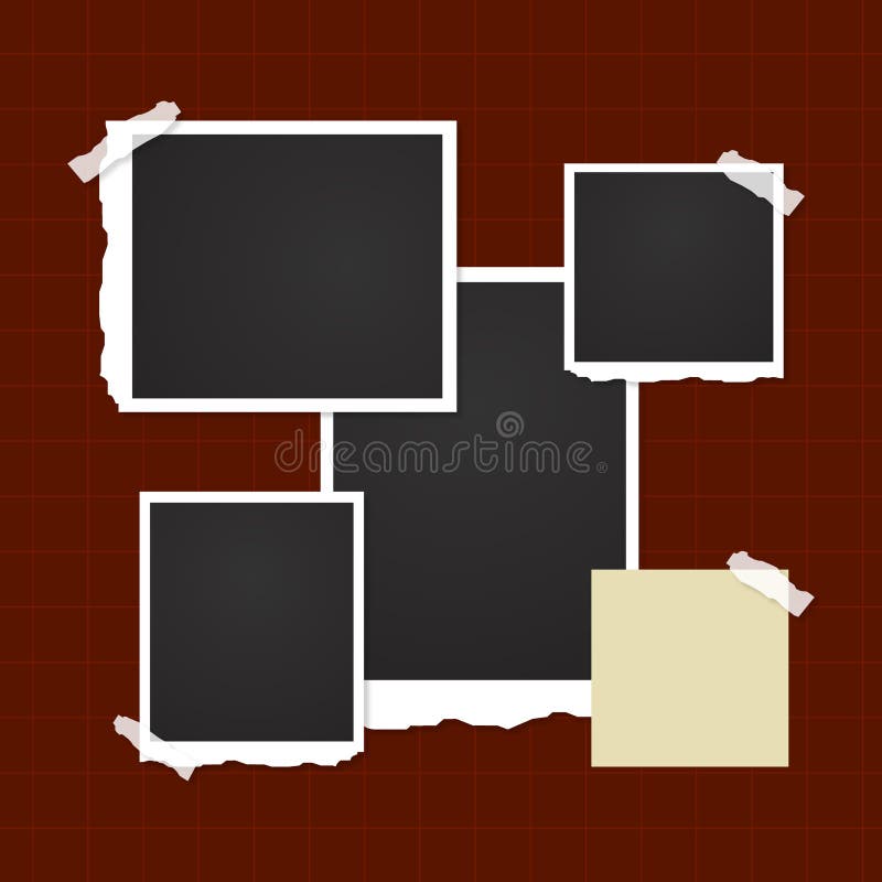 Photo Frame with Paper Crop on Orange Background Stock Vector ...