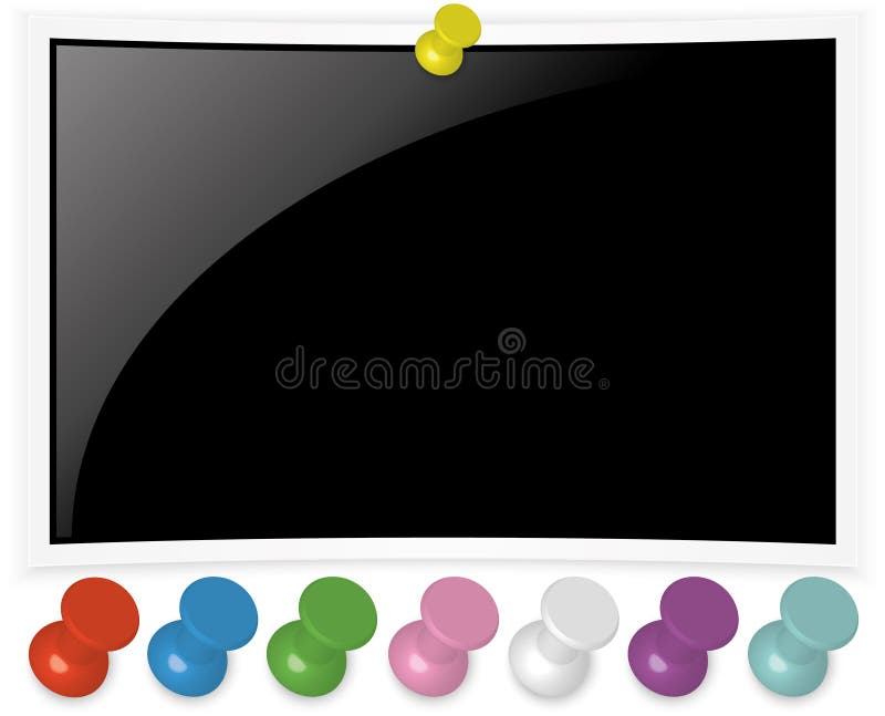 Photo frame with pin set stock vector. Illustration of icon - 34506328