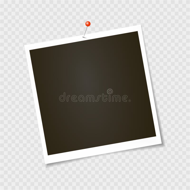 Photo Frame. Polaroid Frame, Vector with Pin, Staple, Paper Clip ...