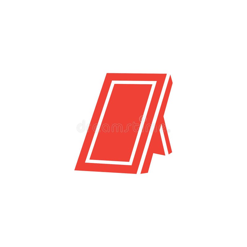 Photo Frame Red Icon on White Background. Red Flat Style Vector ...