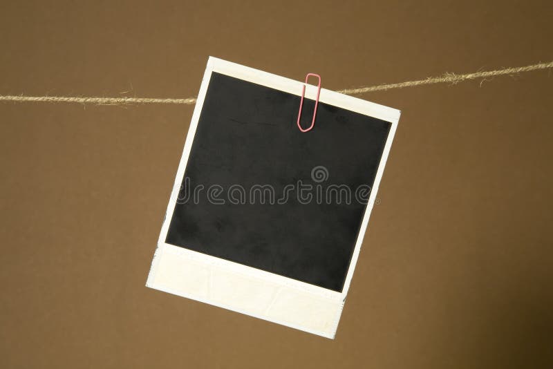 Photo Frame on the Rope stock photo. Image of dark, ideas - 4797870