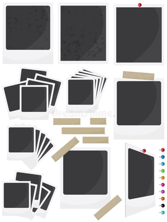 Retro Polaroid Frames Set stock vector. Illustration of object - 24863487