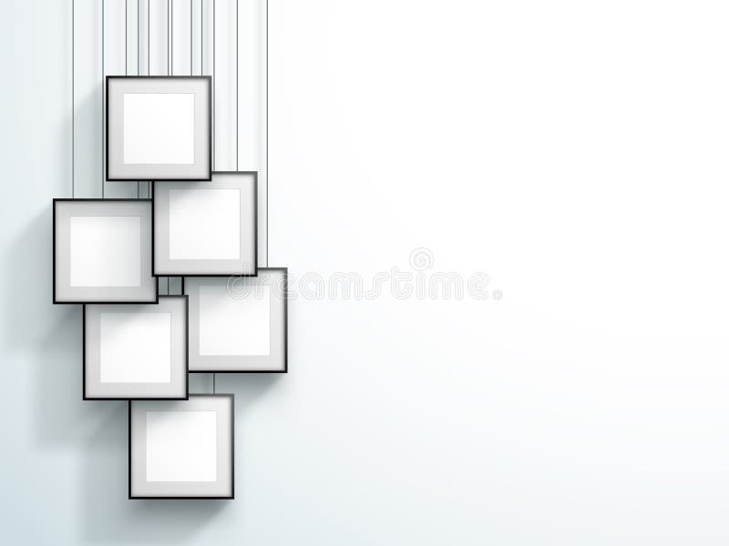 Photo Frame 6 Set Hanging Overlapping Square Design Stock Vector ...