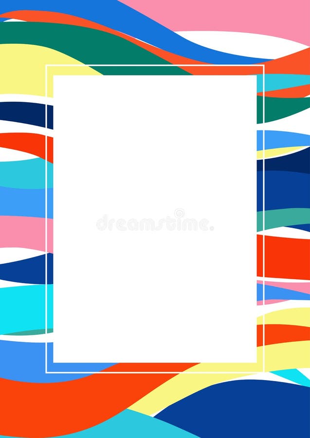 Photo Frame with a Set of Multi-colored Waves Stock Vector ...
