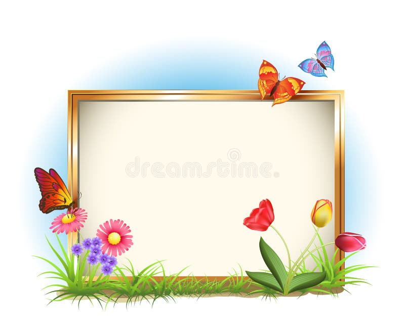 Frame with Spring Flower Hyacinth Stock Illustration - Illustration of ...