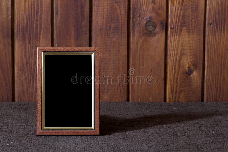 Photo frame on table stock photo. Image of grunge, brown - 10204886
