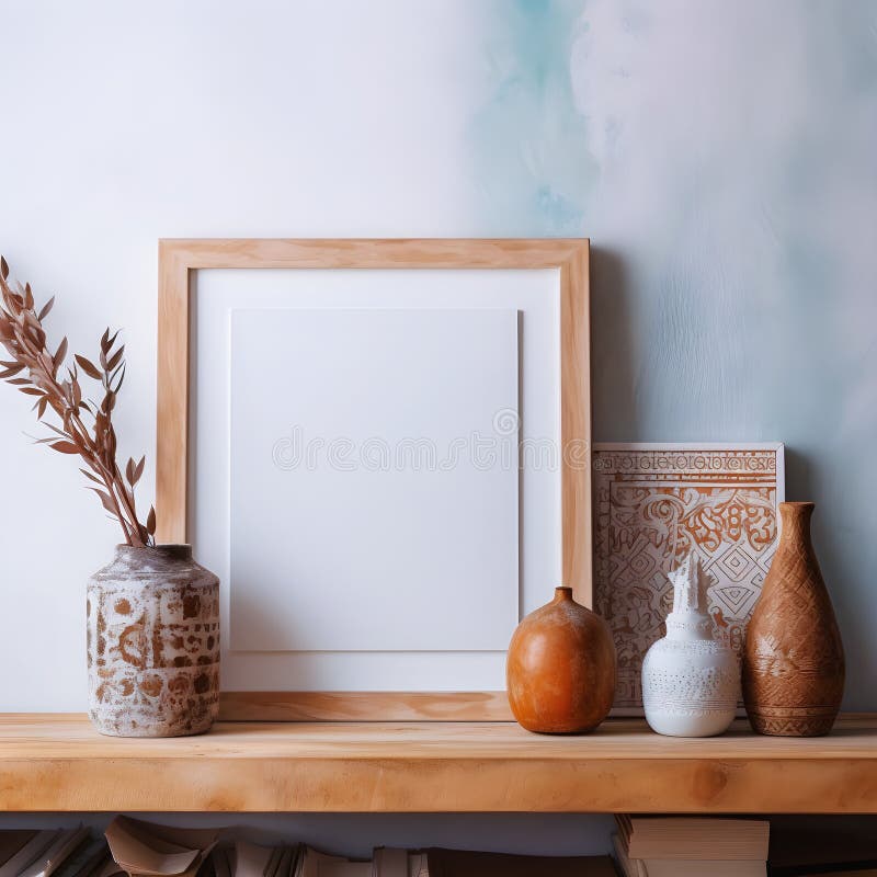 Photo Frame on the Table in Home Interior. Stock Illustration ...