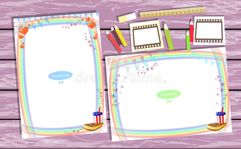 Photo Frame on the Table. Horizontal and Vertical Stock Illustration ...