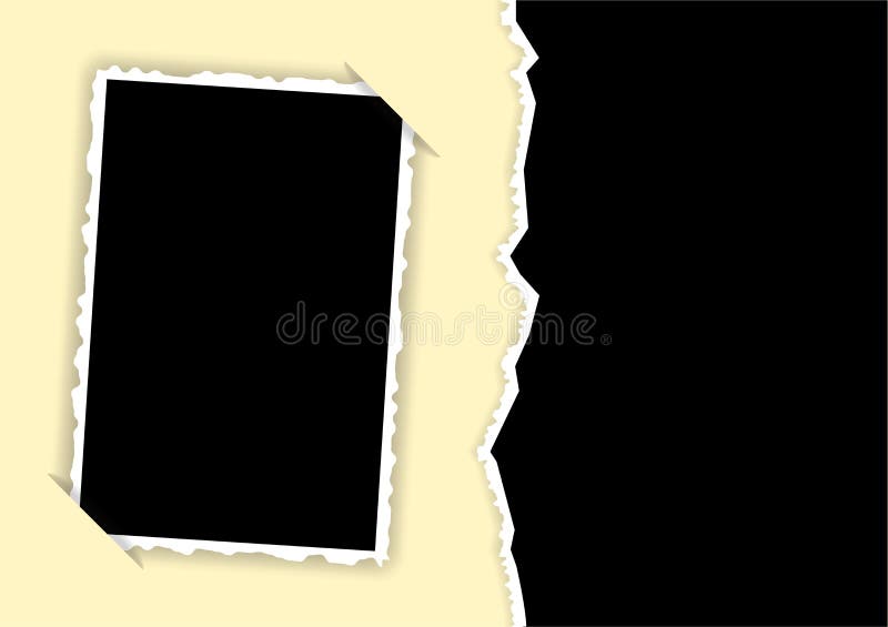 Photo Frame with Torn Edges and Hidden Angles Template for a Col Stock ...