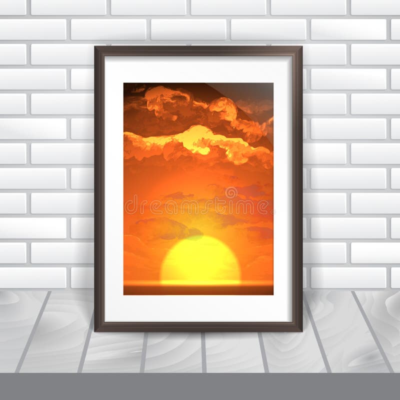 Photo Frame on the Wall stock vector. Illustration of bright - 46166002