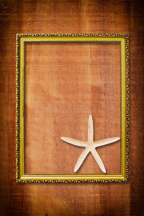 Photo Frame on Wood Wall Texture. Stock Image - Image of antique ...