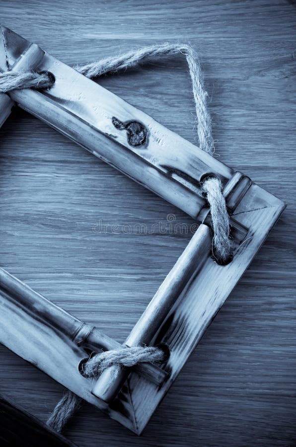 Photo frame on wood stock photo. Image of retro, blank - 40675888