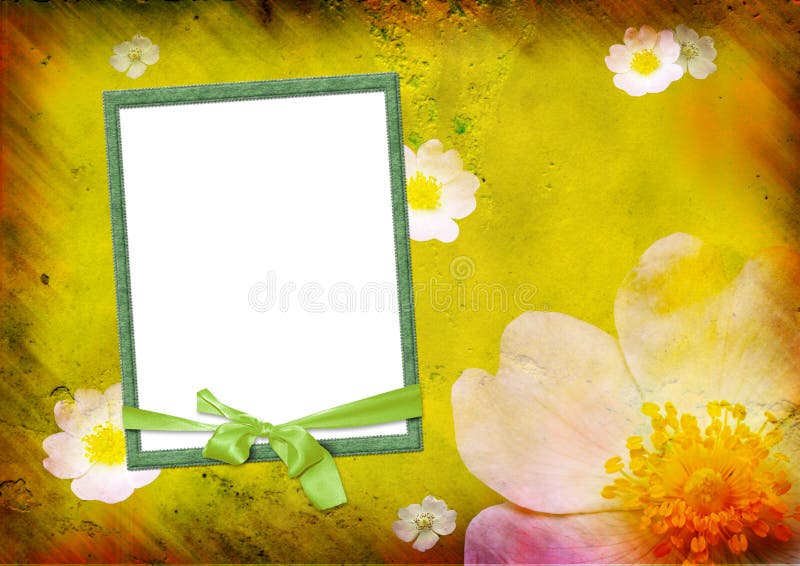 Photo Frame on the Yellow Background Stock Illustration - Illustration ...