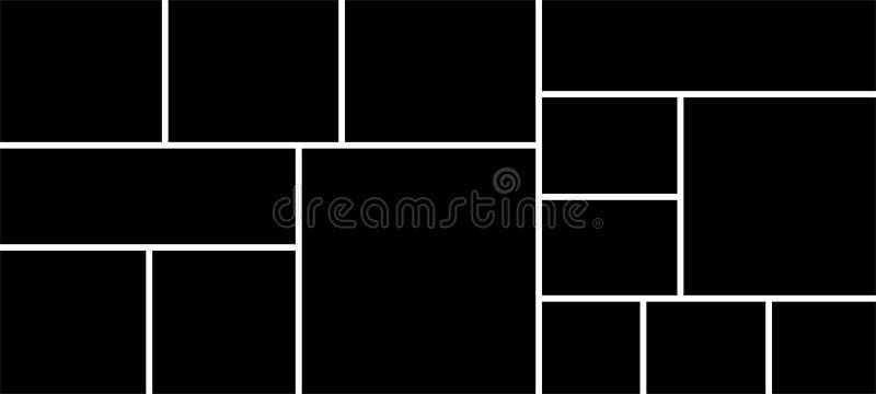 Photo Frames. Blank Photo Collage Template Made of Many Parts Stock ...
