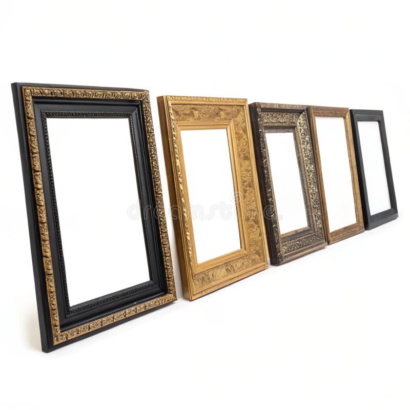 Photo Frames with Blanks Isolated on Yellow Background Stock ...