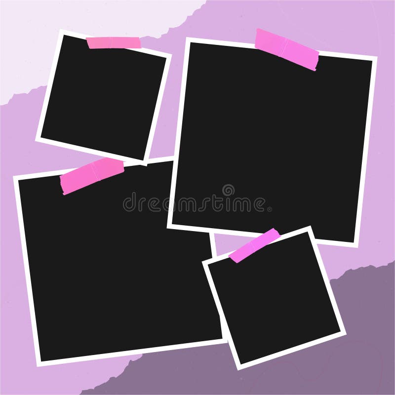 Photo Frames of Collage Art Template Attractive Design Violet Color ...