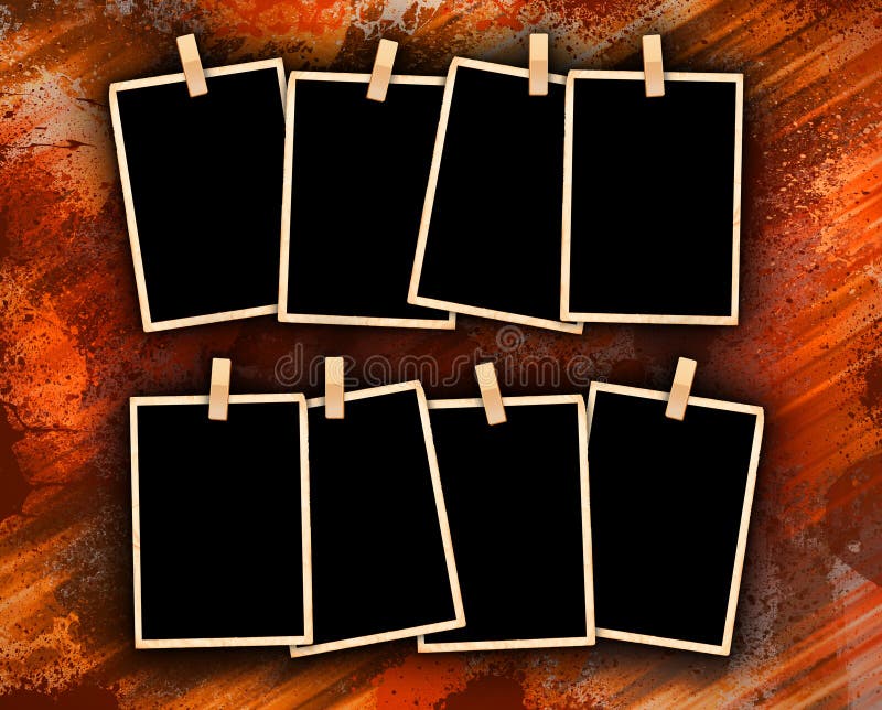 Photo Frames on Dirty Colorful Background Stock Illustration ...