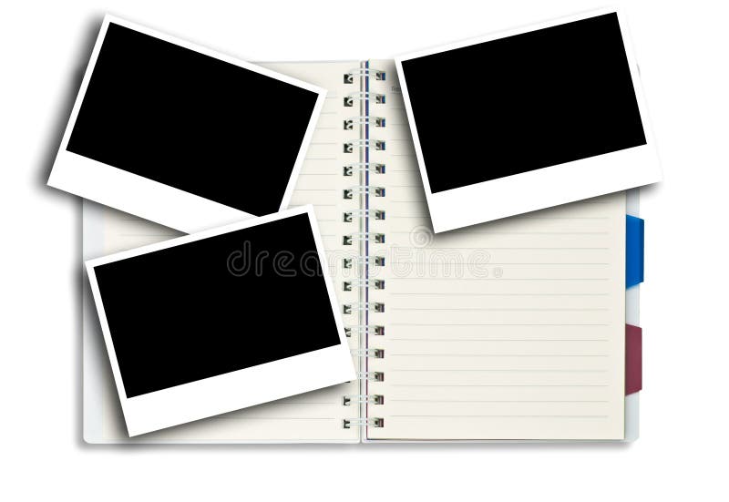 Photo frames on note pad stock image. Image of close - 20120091
