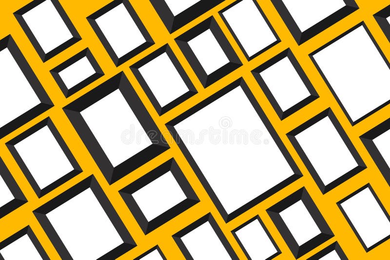 Photo Frames. Picture Frames Set on Yellow Background. Frame Mockup ...