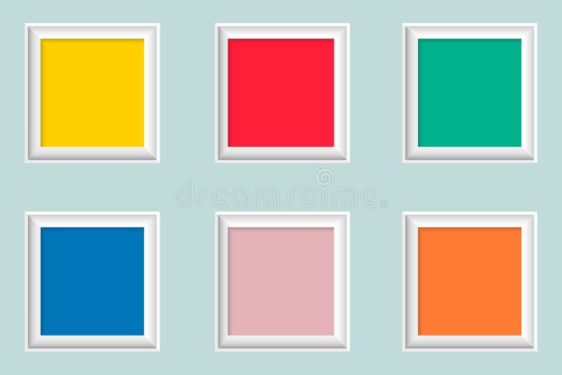 Photo Frames for Pictures and Photos, Color Photo Frames in Flat Design ...