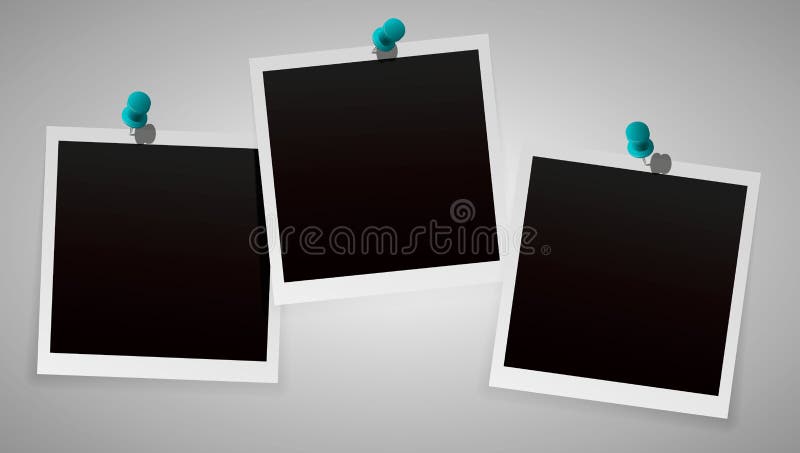 Photo Frames with Pin Isolated on Background. Vector EPS 10 Stock ...