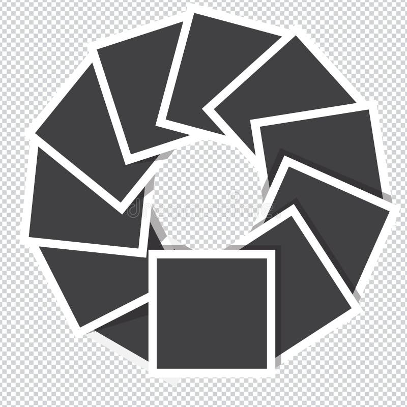 Photo Frames Rotate Counter-clockwise Isolated on Transparent ...