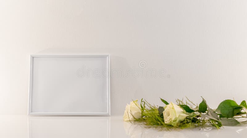 Photo Frames on a Wall in an Interior with Empty Space. Stock Photo ...