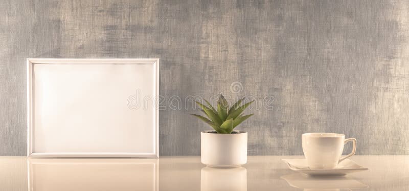 Photo Frames on a Wall in an Interior with Empty Space. Stock Photo ...