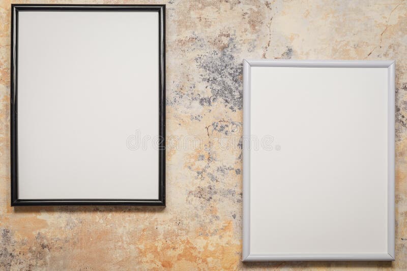 Photo Frames on a Wall in an Interior with Empty Space. Stock Image ...