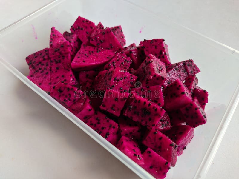 Photo of Fresh Dragon Fruit in a Container Stock Photo - Image of food ...
