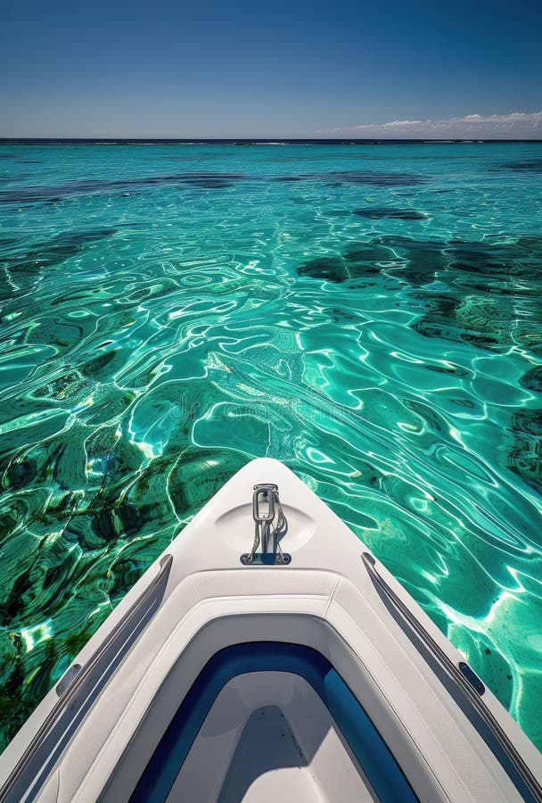 Boat Floating on Top of a Body of Water Stock Photo - Image of yacht ...