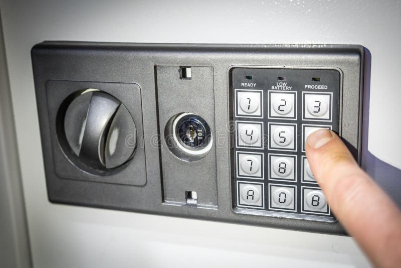 Photo of the Front Panel of the Safe with an Electronic Code Set Stock ...