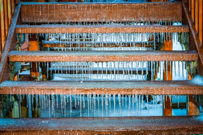A photo of frozen stairs stock photo. Image of wave - 289364202