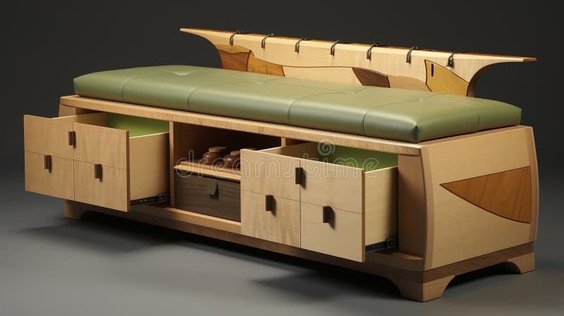 A Photo of a Functional Storage Bench Stock Illustration - Illustration ...