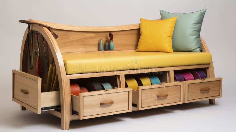 A Photo of a Functional Storage Bench Stock Illustration - Illustration ...