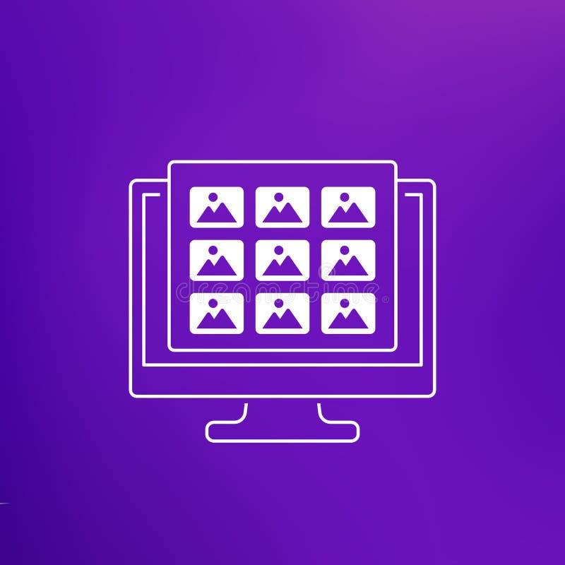 Photo Gallery in Computer Icon, Vector Stock Vector - Illustration of ...