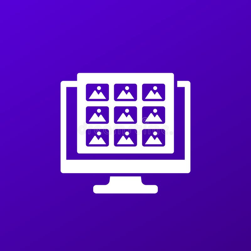 Photo Gallery in Computer Vector Icon Stock Vector - Illustration of ...