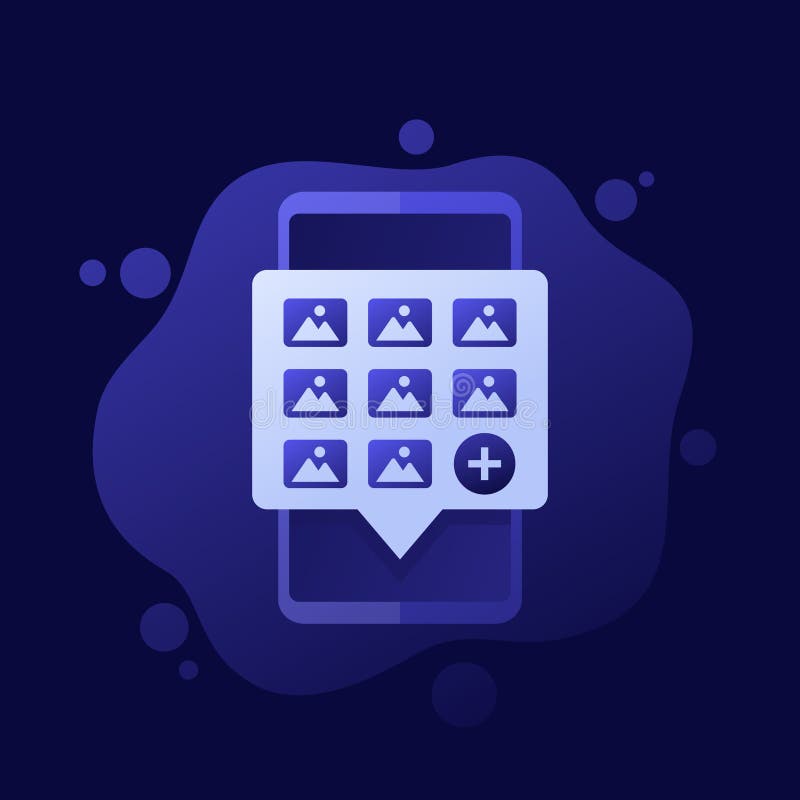 Photo Gallery in Smart Phone Icon, Vector Design Stock Vector ...