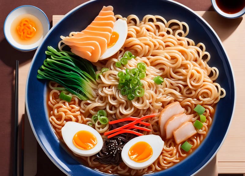 Photo Generated by Artificial Intelligence with a Plate of Ramen Stock ...
