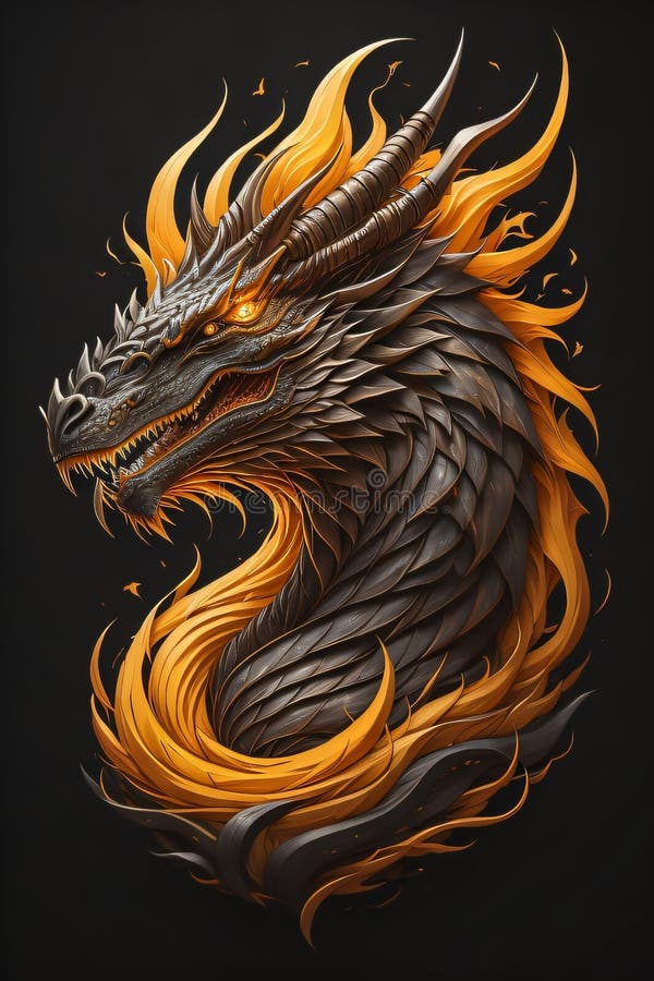 Photo Generative Ai of Dragon Head Illustration Stock Illustration ... Photo Generative Ai of Dragon Head Illustration Stock Illustration ...
