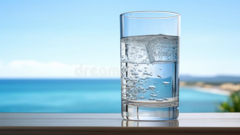 Photo of a Glass of Water on a Table Stock Illustration - Illustration ...