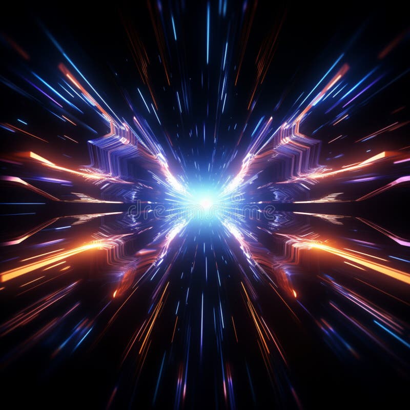 Photo Glowing Lines on Abstract Tech Background, a Mesmerizing Visual ...
