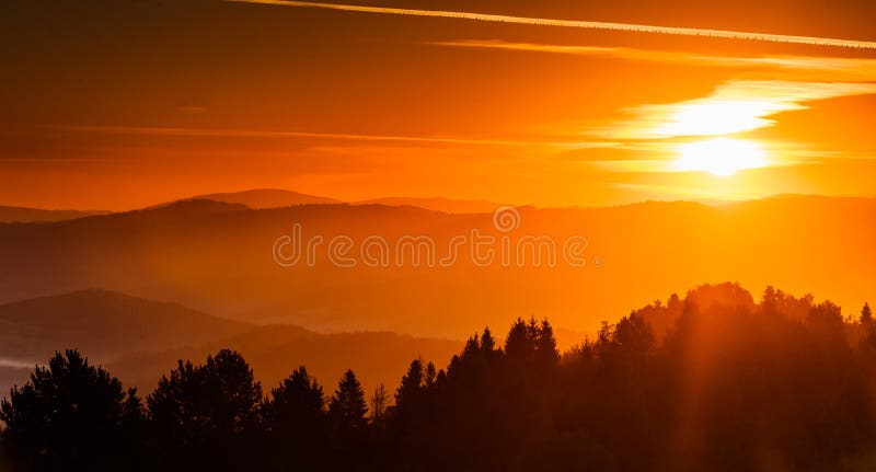 Photo of Golden Hour with View on Mountains Stock Photo - Image of ...