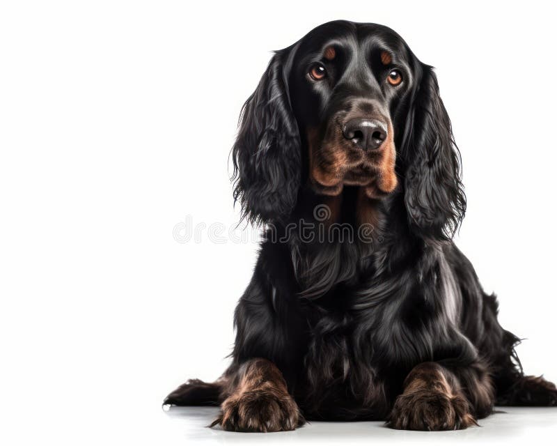 Photo of Gordon Setter Isolated on White Background. Generative AI ...