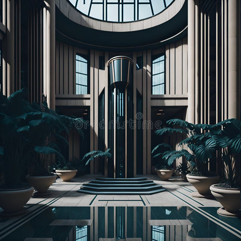 Ai Generated a Grand Building with a Clock Tower Stock Illustration ...